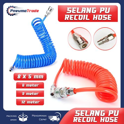 Jual Recoil Hose Selang Angin Kompresor Spiral 12meter 9meter 6meter ...
