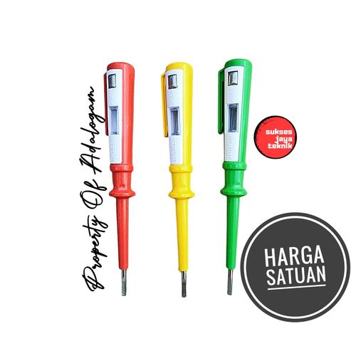 Jual MERAH Obeng Tespen Testpen Test Tes Pen - AC Tester Screwdriver ...