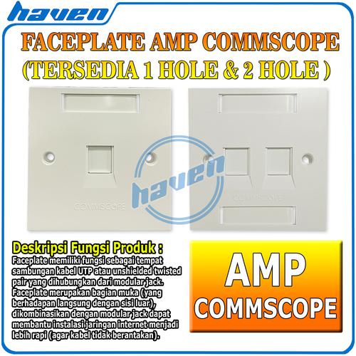Promo Faceplate AMP Commscope 1 Hole 2 Hole / Face Plate Modular Jack ...