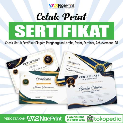 Jual Print Cetak Sertifikat Piagam A4 Kertas Linen, Concord, BW, Art ...