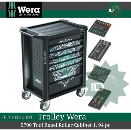 Jual Trolley Wera 05150130001 - 9700 Tool Rebel roller cabinet 1, 94 Pc ...