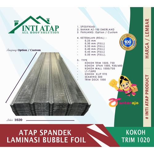 Jual ATAP SPANDEK LAMINASI BUBBLE FOIL - KOKOH WALL 1000, 0.25 mm - Kab ...