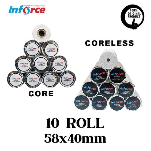 Promo KERTAS THERMAL 58X40 MM INFORCE PAPER ROLL 10 STRUK NOTA TERMAL ...