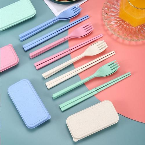 Jual Sendok garpu set Jerami / Sendok Set 3in1 / Sendok Jerami Set ...