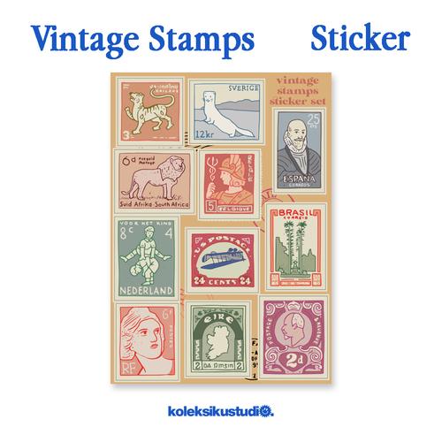 Promo VINTAGE STAMPS STICKER SET STIKER AESTHETIC STIKER TUMBLR STIKER ...