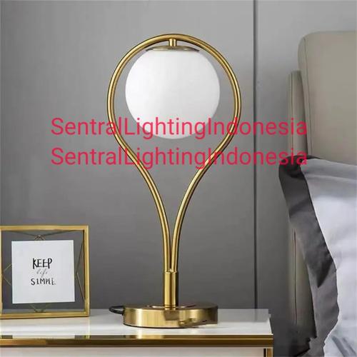 Jual SL10025 LAMPU MEJA HIAS BULAT KACA LED MODERN AESTHETIC KAMAR ...