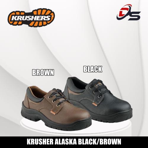 Jual KRUSHERS Alaska Brown Sepatu Safety Pendek Tali Safety Shoes Black ...