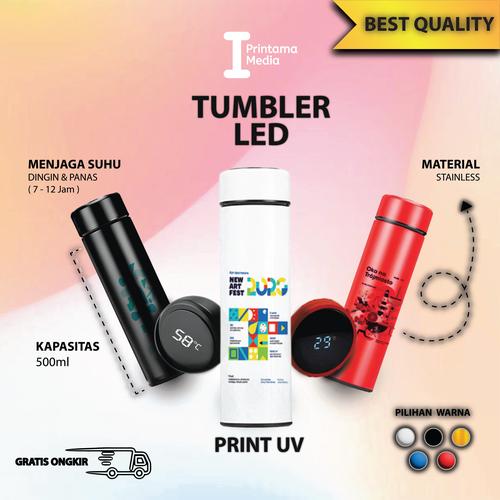Jual Custom Tumbler Botol Termos LED Suhu Souvenir/Promosi Cetak UV ...