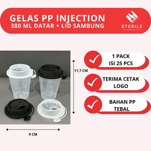 Jual GELAS THINWALL OVAL 380 ML 12 OZ + TUTUP HARGA @25 PCS / GELAS PP INJE - DATAR, HITAM ...