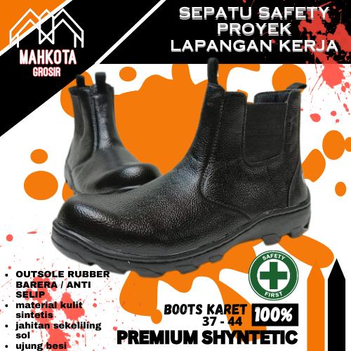 Jual sepatu safety boots pria kerja ujung besi proyek lapangan - 41 ...