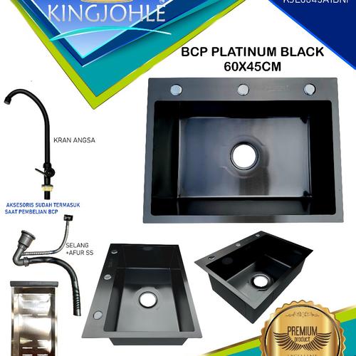 Jual BAK CUCI PIRING HITAM 1 LUBANG 60CM x 45 CM SET / BCP 1 LUBANG SINGLE STAINLESS SET / SINK ...