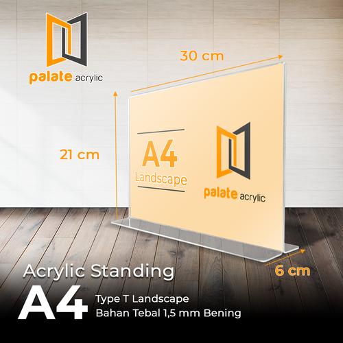 Promo Acrylic Tent Holder A4 T / Akrilik A4 T LANDSCAPE / Acrilic 1,5mm ...