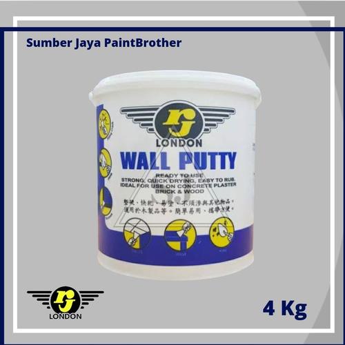 Jual RJ London Plamir Tembok 4Kg - Ready To Use, Kuat, Kering Cepat ...