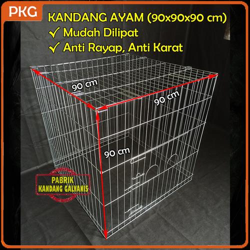 Promo Kandang Ayam Galvanis Kotak Minimalis 90x90x90 | Kurungan Box ...