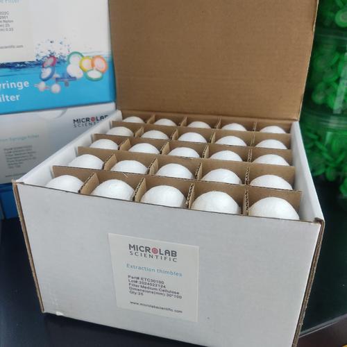 Jual Extraction Thimble 30 x 100mm, Cellulose / Ekstraksi Minyak, 25 ...