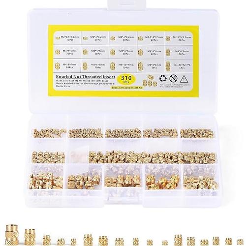 Jual 310Pcs Threaded Inserts Plastic M2 M2.5 M3 M4 M5 M6 Heat Set ...