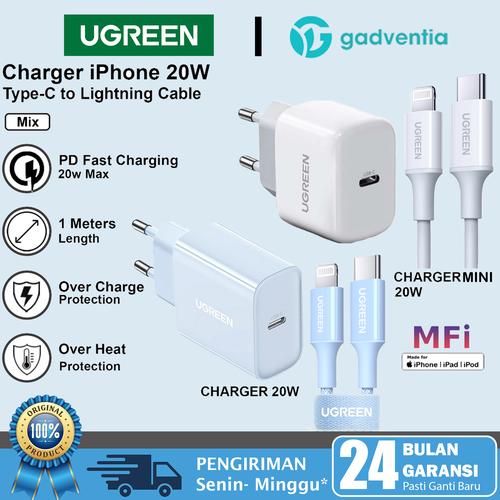 Jual UGREEN Charger Set GaN Mini Untuk Handphone iPhone X XS XR 11 12 ...