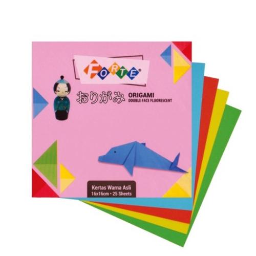 Jual Origami Kertas Lipat Forte Warna warni 2 sisi Ukuran 16 x 16 cm ...