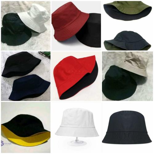 Jual Topi Bucket hat polos bolak balik 2 warna - Navi Hitam - Jakarta ...