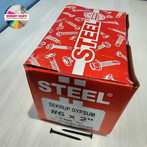 Jual Sekrup Gypsum 6 x 2" inch STEEL Skrup Gipsum Drywall 1 DUS 1000 ...
