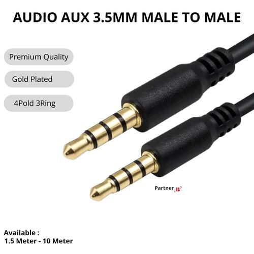 Jual Kabel Audio Aux 3.5 mm Male to Male - kabel audio speaker / kabel audio jack speaker - 3 ...