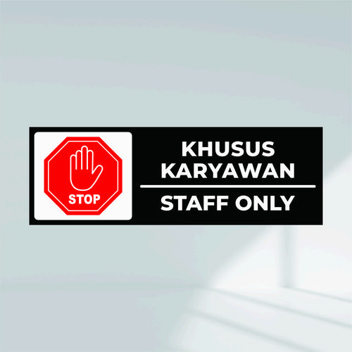 Jual STICKER - DILARANG MASUK KHUSUS KARYAWAN - PRINT UV - Jakarta ...
