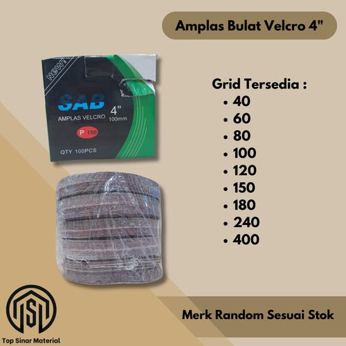 Jual 100 lembar Amplas Bulat Velcro 4 Inch Amplas Bulat Tempel 1 Pak ...
