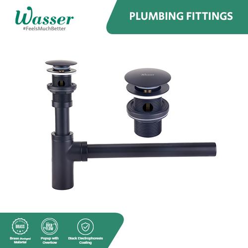 Jual Wasser P Trap Waste Set with Overflow | BTW-006-O Midnight Black ...