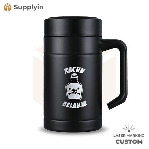 Jual Mug Office Cup Vacuum Insulated Stainless Steel 500ml Custom ...