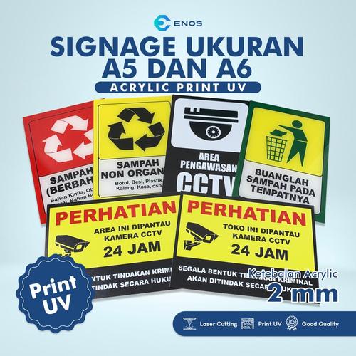 Jual PAPAN SIGNAGE / PAPAN TANDA PERHATIAN A5 A6 TEBAL 2MM / SIGN ...