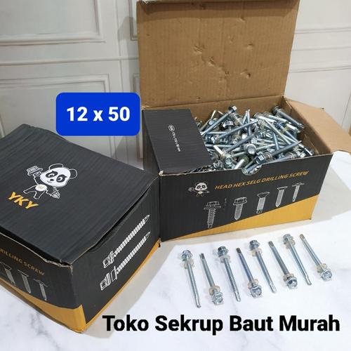 Jual Baut Drilling 12x50 / Roofing Screw / Driling Sds/ Sekrup Drilling ...