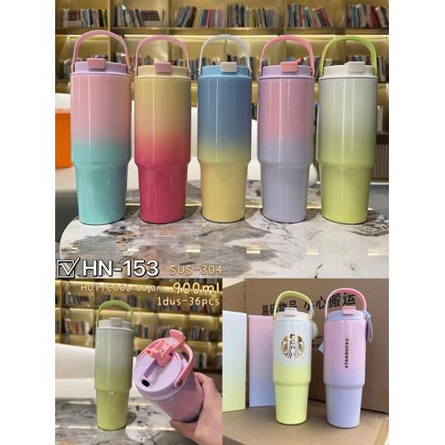 Jual TJ-741 Tumbler Viral gradasi with Handle tenteng 900ml dengan 2 ...