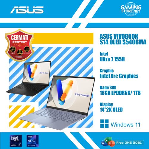 Promo ASUS Vivobook S14 OLED S5406MA Ultra 7-155H 16GB 1TB 14" Arc ...