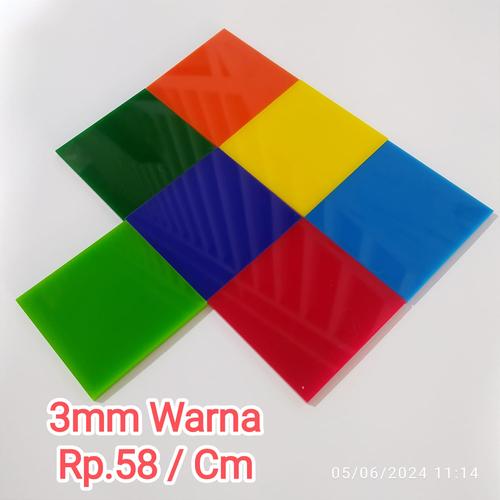 Jual Akrilik Lembaran Warna 3mm Potongan Custom Laser. Margacipta ...