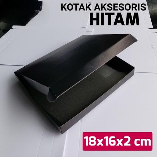 Jual kt kotak hitam 18x16x2cm kardus polos karton box hampers dus kaos ...