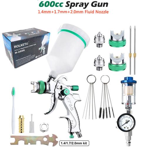 Jual Spray Gun + Free 3 Nozzle Airbrush 1.4mm 1.7mm 2.0mm Sprayer Spet ...