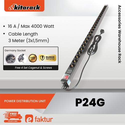 Promo P24G KITARACK PDU 24 Lubang Stop Kontak Power Distribution Unit ...