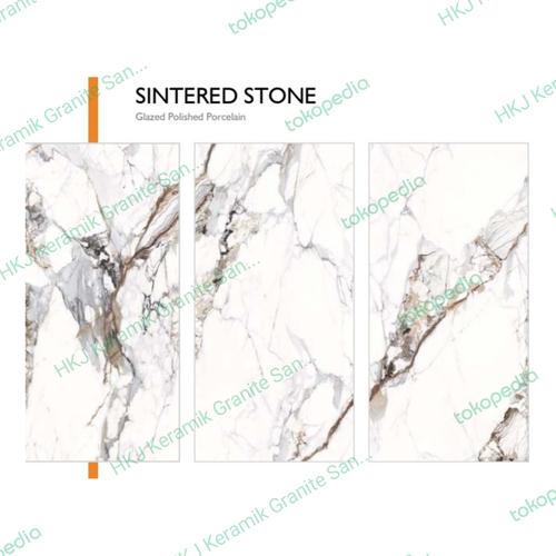 Jual Eleganza Sintered Stone Amazon White Glazed Polished Porcelain ...