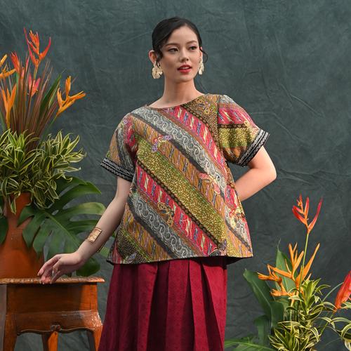 Jual NONA RARA - Libra Dobi T2914, Baju kerja blouse batik wanita ...