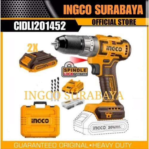 Promo INGCO CIDLI201452 IMPACT DRILL CORDLESS 10MM BOR TEMBOK BETON ...