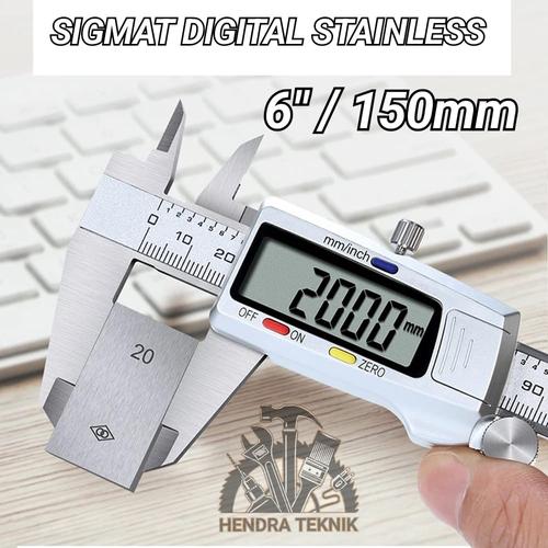 Jual SIGMAT DIGITAL 6" STAINLESS SKETMAT 150MM SEKET JANGKA SORONG 15CM ALAT UKUR DIJITAL BOX ...