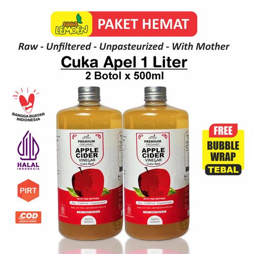 Promo Cuka Apel Organik 1 Liter Apple Cider Vinegar Premium With The ...