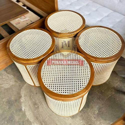 Jual keranjang laundry tempat baju kotor, box penyimpanan rotan kayu ...