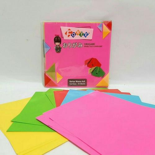 Jual Origami Kertas Lipat Forte Warna warni 2 sisi Ukuran 12 x 12 cm ...
