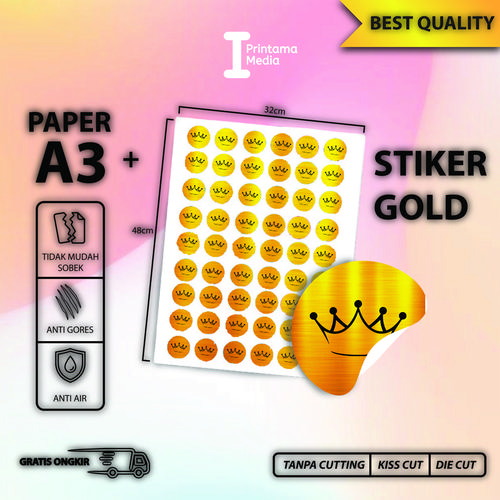 Jual Cetak Sticker Label Gold / Stiker Emas / Print Custom Label ...