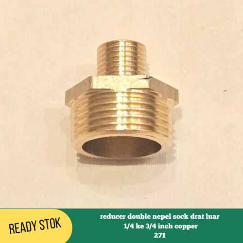 Jual reducer double nepel sock drat luar 1/4 ke 3/4 inch copper 110 ...