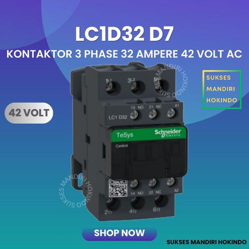 Promo Kontaktor 3P 32A 3 Phase 32 Ampere Coil 42Volt AC 3 Pas 32 Amper Contactor Schneider ...