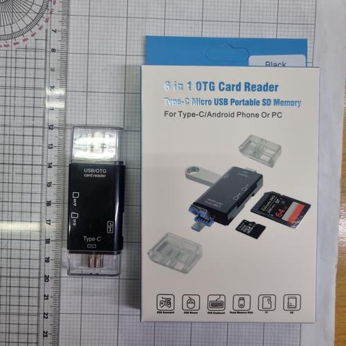 Jual otg card reader 6 in 1 6in1 type-c type c android phone , pc atau ...