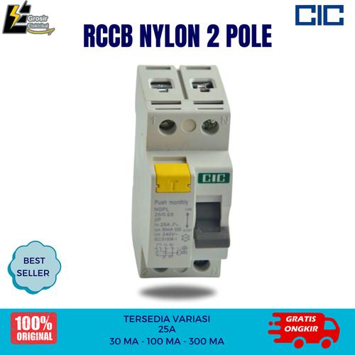 Jual RCCB NYLON 2P 25A 30MA, 100MA, 300MA 230VAC CIC - Jakarta Pusat ...