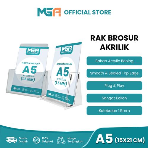 Promo AKRILIK TEMPAT BROSUR / RAK BROSUR A5 / ACRYLIC FLYER HOLDER ...